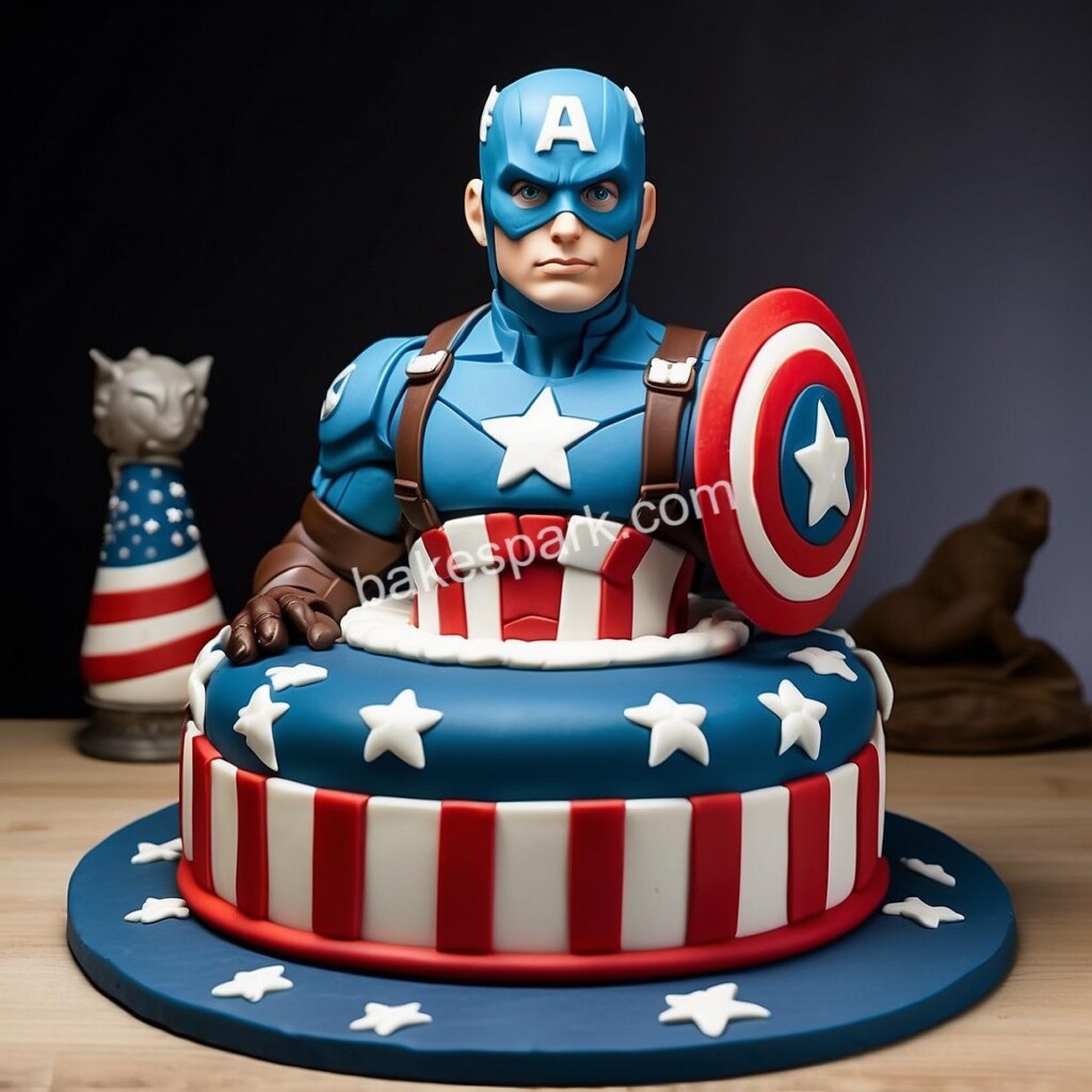 17 Captain America Cake Design Ideas [GALLERY] - BakeSpark