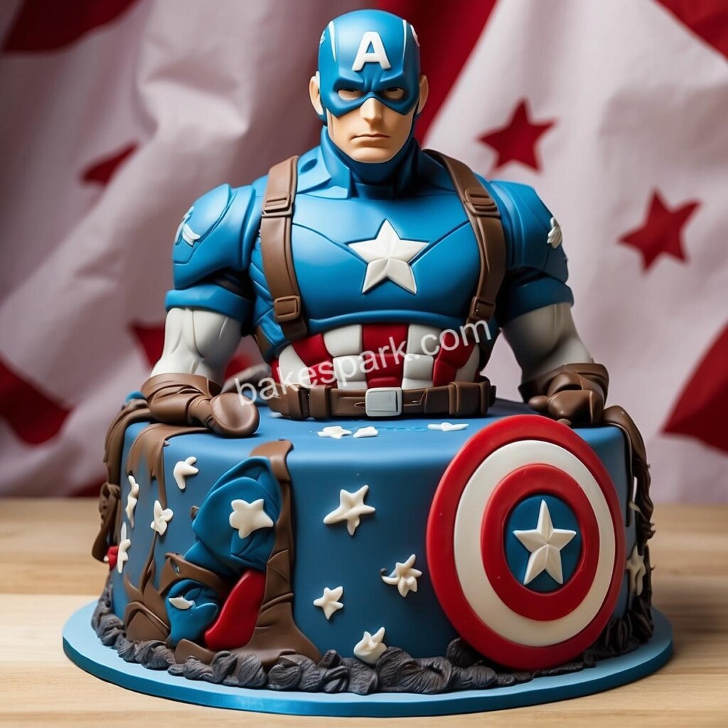 17 Captain America Cake Design Ideas [GALLERY] - BakeSpark
