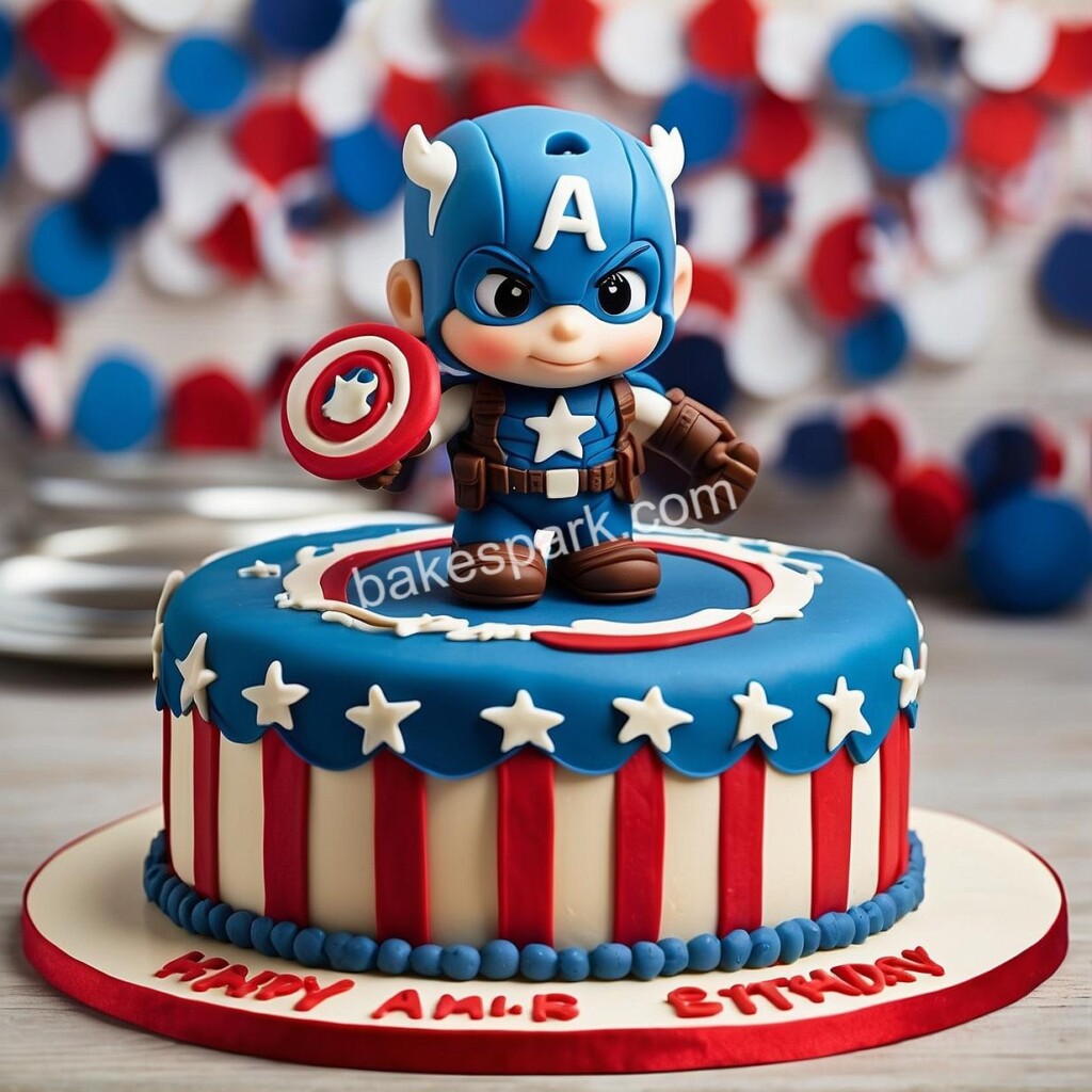 17 Captain America Cake Design Ideas [GALLERY] - BakeSpark