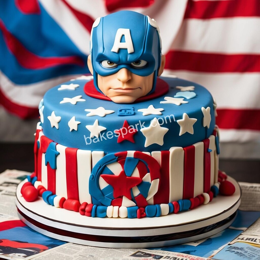 17 Captain America Cake Design Ideas [GALLERY] - BakeSpark