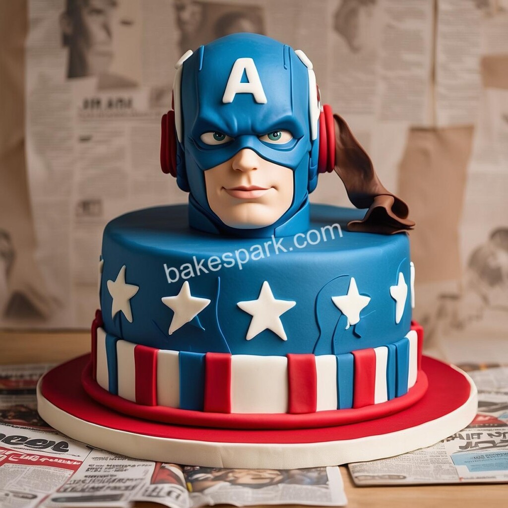 17 Captain America Cake Design Ideas [GALLERY] - BakeSpark