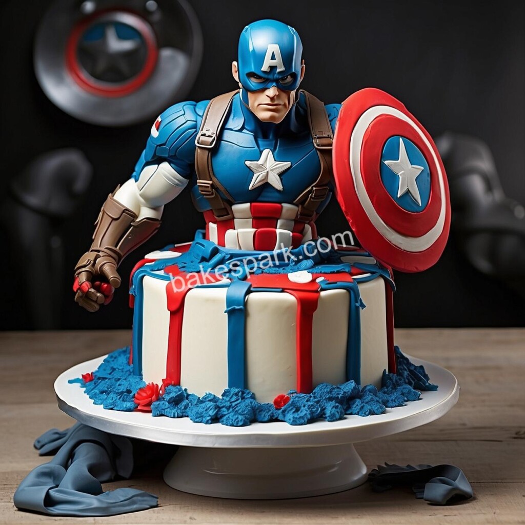 17 Captain America Cake Design Ideas [GALLERY] - BakeSpark