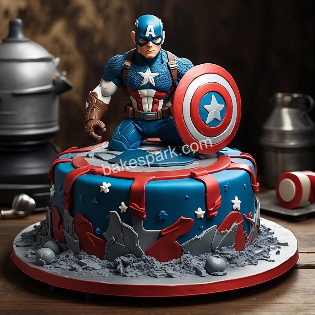 17 Captain America Cake Design Ideas [GALLERY] - BakeSpark