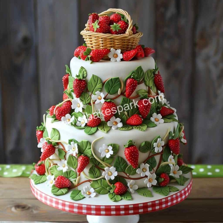 28 Strawberry Cake Design Ideas - BakeSpark