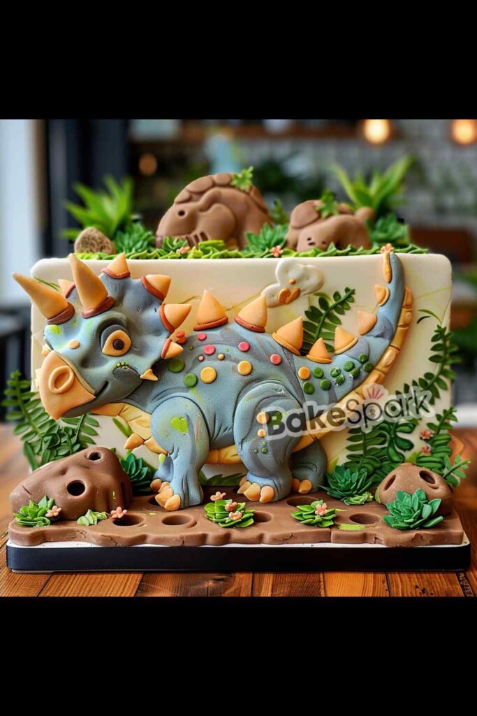 27 Dinosaur Cake Design Ideas [GALLERY] - BakeSpark