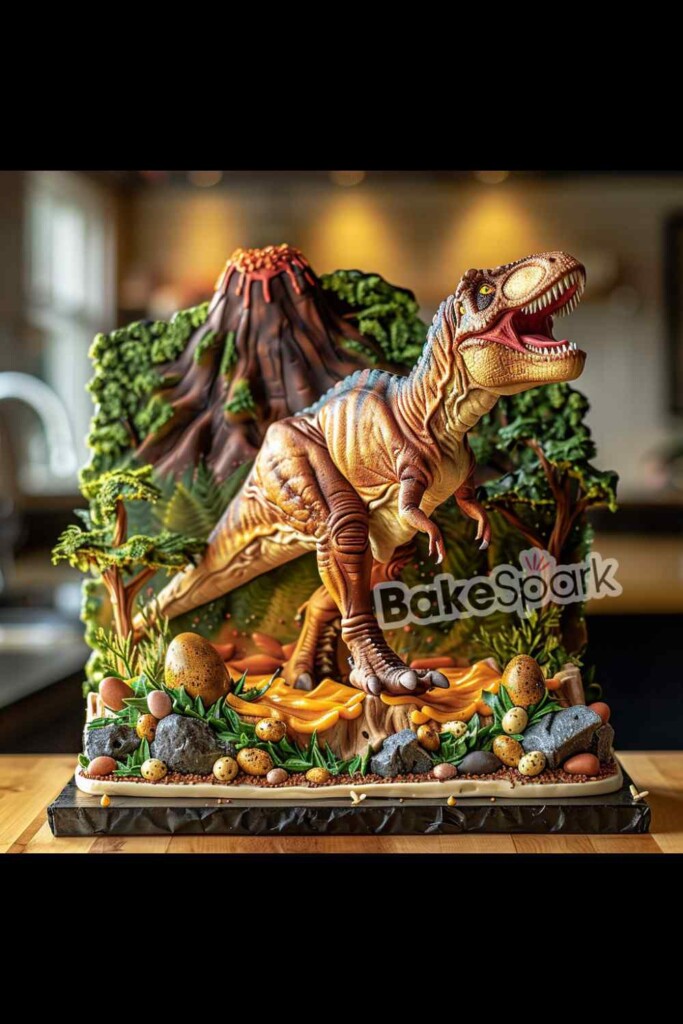 27 Dinosaur Cake Design Ideas [GALLERY] - BakeSpark