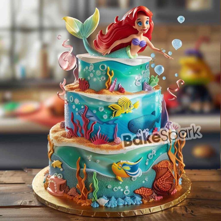 30 Ariel (The Little Mermaid) Cake Design Ideas [GALLERY] - BakeSpark