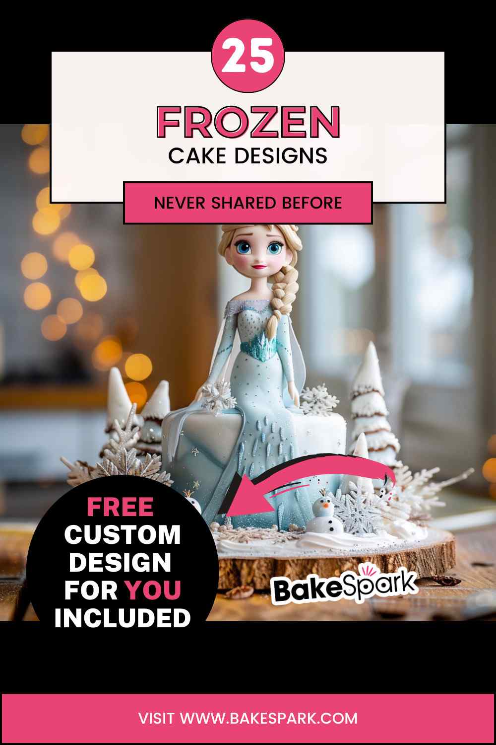 25 Frozen (Elsa + Olaf) Cake Design Ideas [GALLERY] - BakeSpark