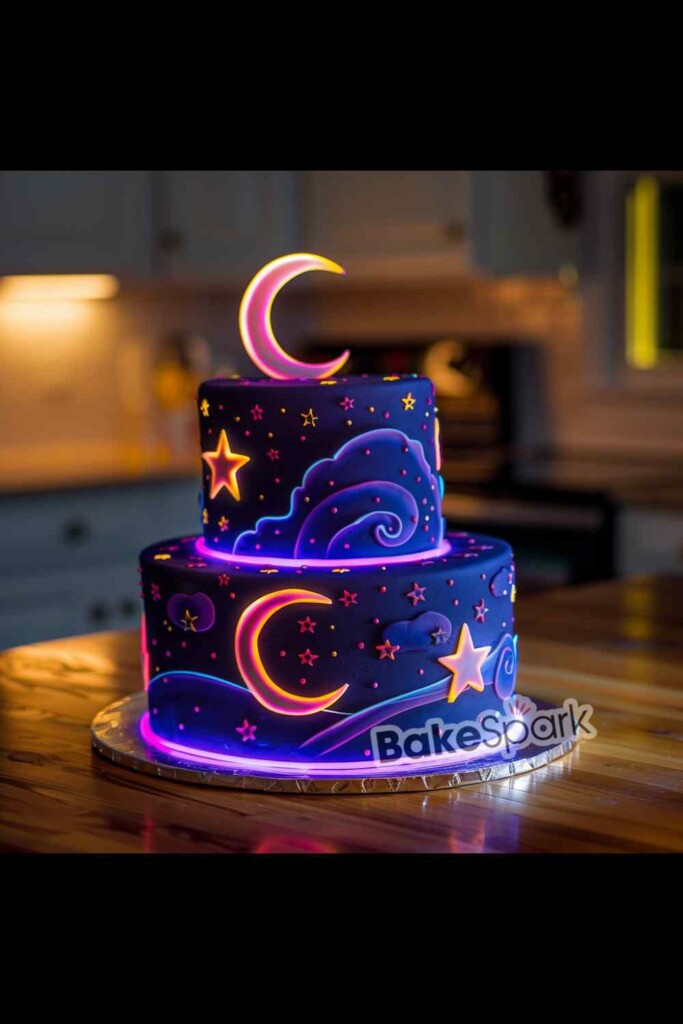 32 Glowing In The Dark Cake Design Ideas [GALLERY] - BakeSpark