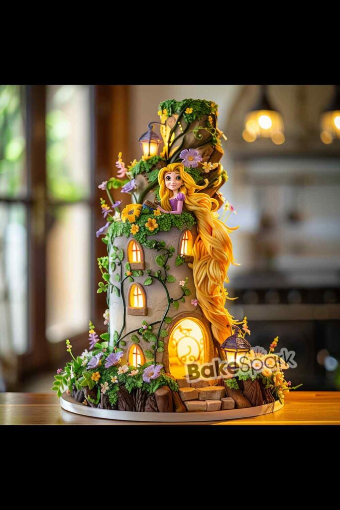 47 Rapnuzel (Tangled) Cake Design Ideas [GALLERY] - BakeSpark