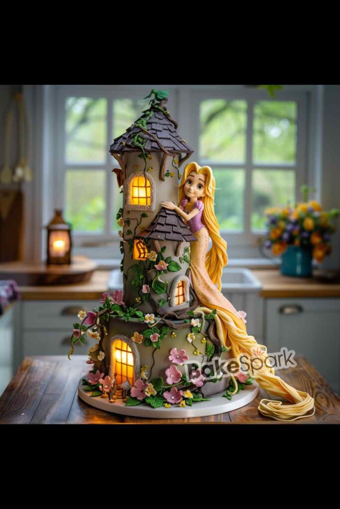 47 Rapnuzel (Tangled) Cake Design Ideas [GALLERY] - BakeSpark