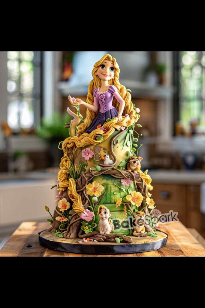 47 Rapnuzel (Tangled) Cake Design Ideas [GALLERY] - BakeSpark