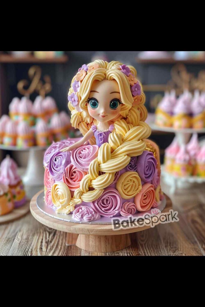 47 Rapnuzel (Tangled) Cake Design Ideas [GALLERY] - BakeSpark