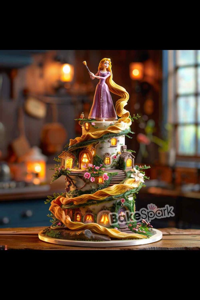 47 Rapnuzel (Tangled) Cake Design Ideas [GALLERY] - BakeSpark