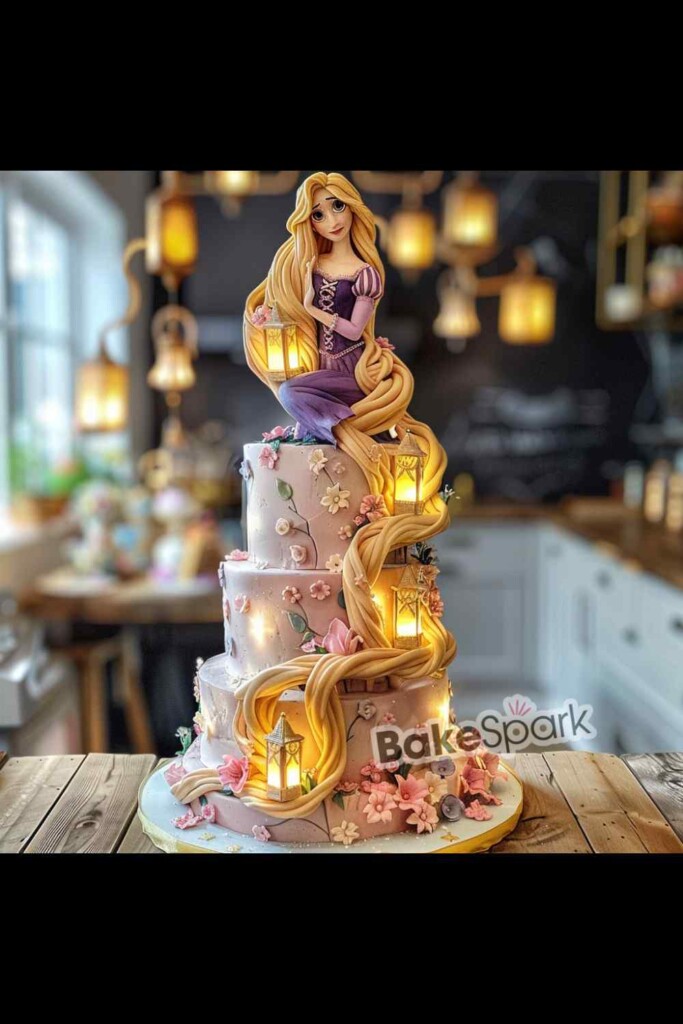 47 Rapnuzel (Tangled) Cake Design Ideas [GALLERY] - BakeSpark