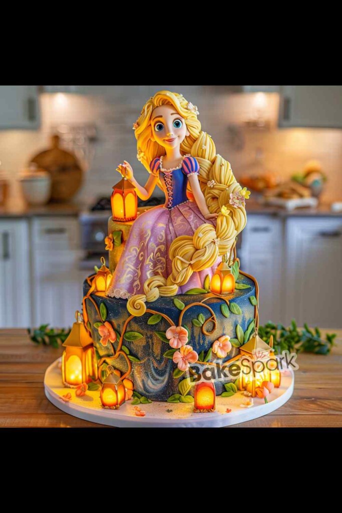 47 Rapnuzel (Tangled) Cake Design Ideas [GALLERY] - BakeSpark