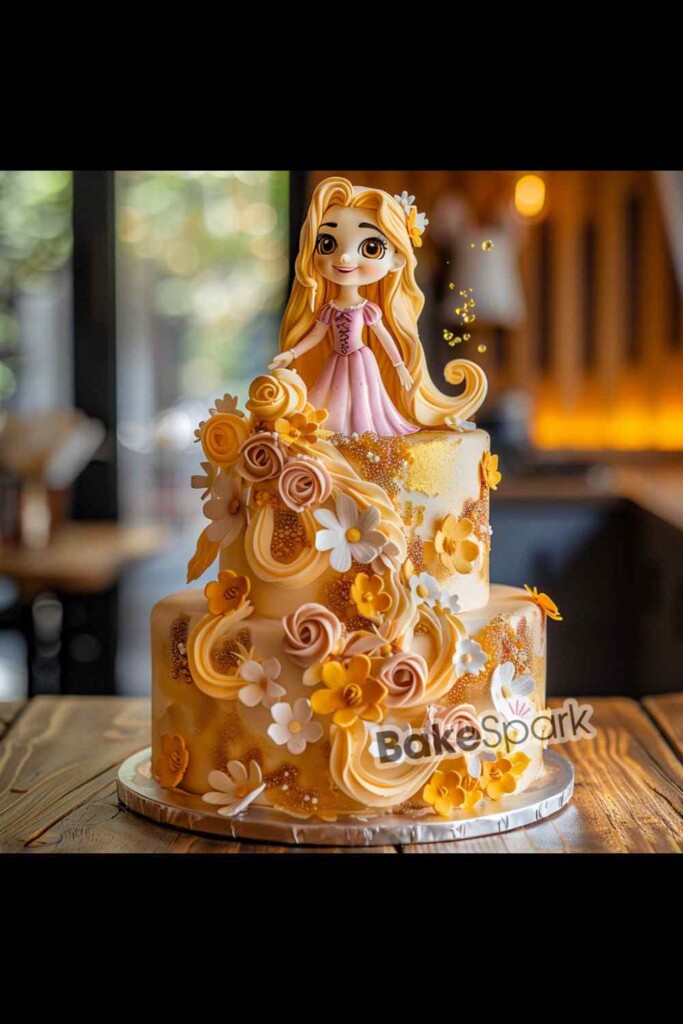 47 Rapnuzel (Tangled) Cake Design Ideas [GALLERY] - BakeSpark