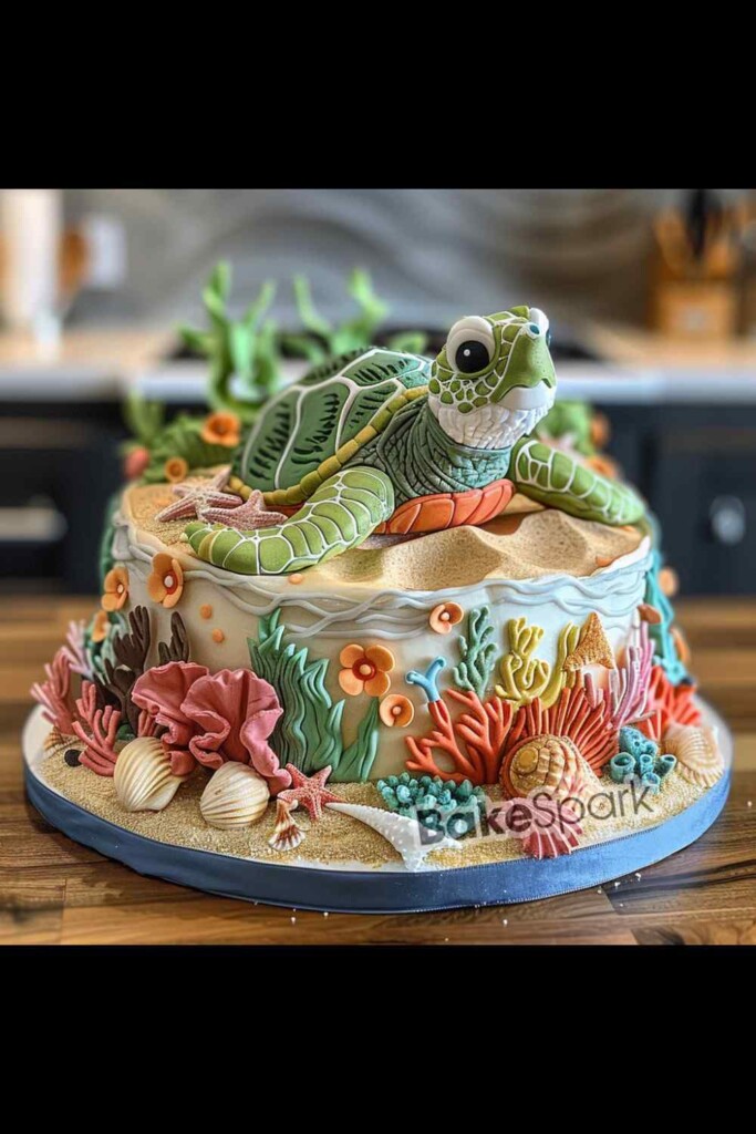 20 Turtle Cake Design Ideas [GALLERY] - BakeSpark