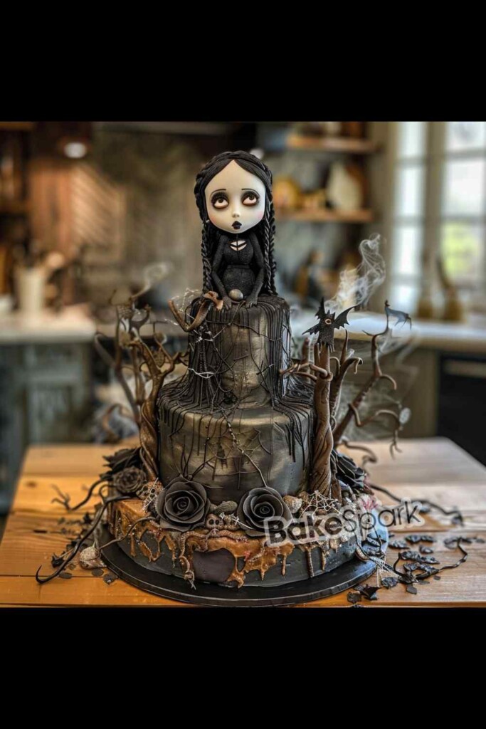 28 Wednesday Addams Cake Design Ideas [GALLERY] - BakeSpark