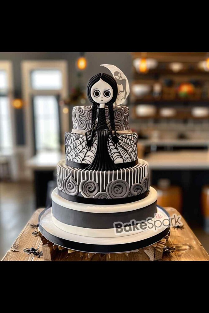 28 Wednesday Addams Cake Design Ideas [GALLERY] - BakeSpark