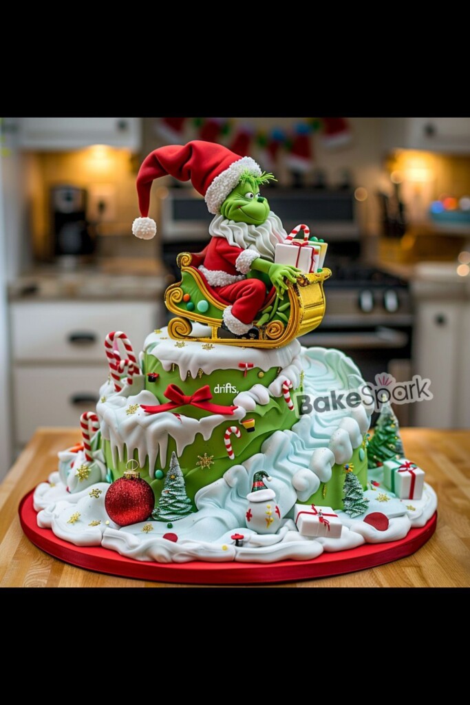 33 Grinch Cake Design Ideas [GALLERY] - BakeSpark