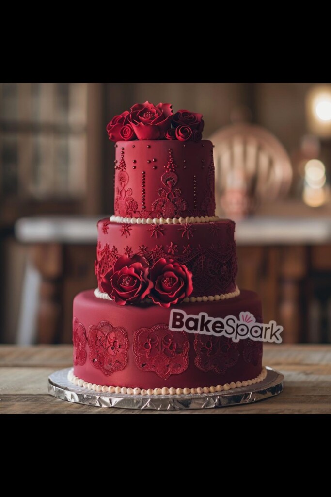 61 Red Cake Design Ideas [GALLERY] - BakeSpark