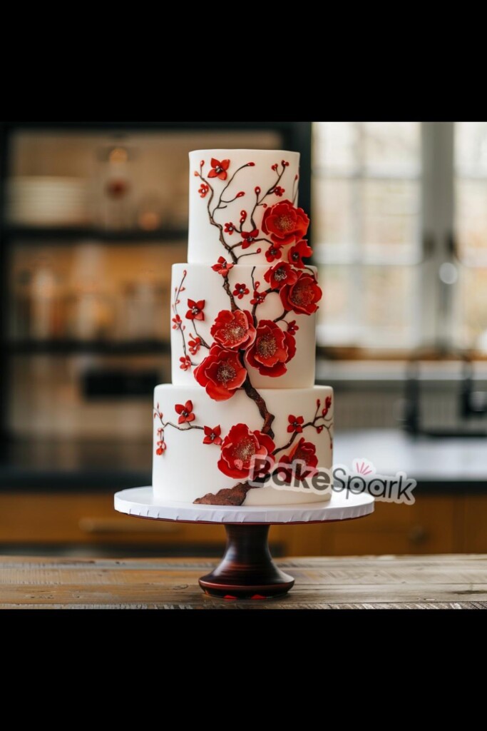 61 Red Cake Design Ideas [GALLERY] - BakeSpark