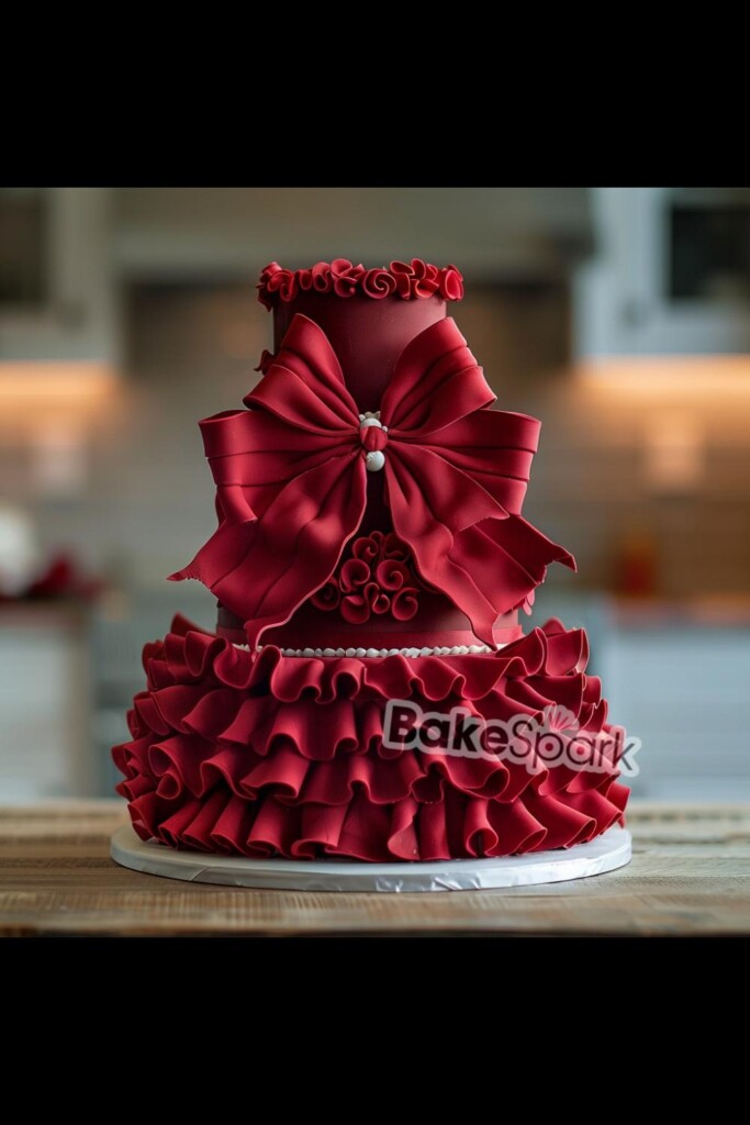 61 Red Cake Design Ideas [GALLERY] - BakeSpark