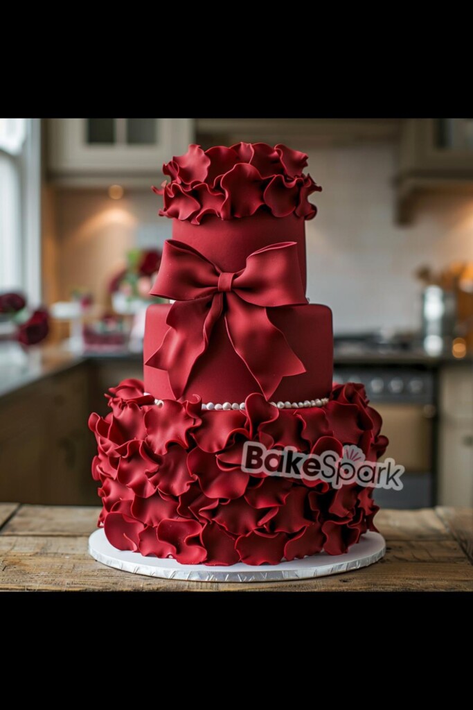 61 Red Cake Design Ideas [GALLERY] - BakeSpark