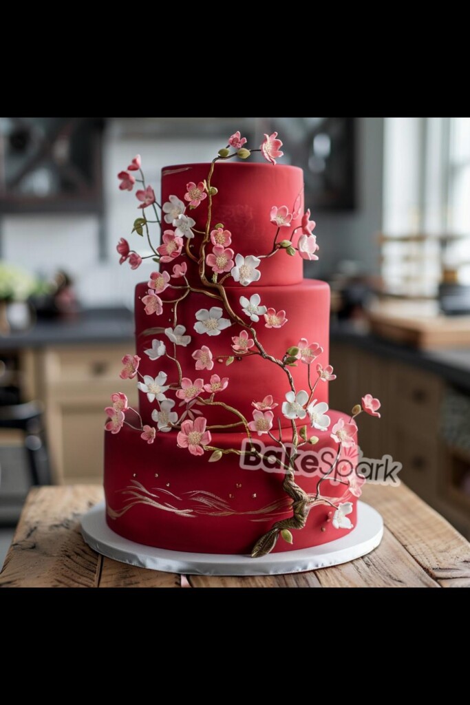 61 Red Cake Design Ideas [GALLERY] - BakeSpark