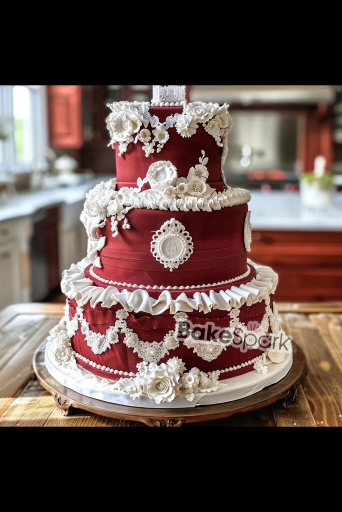 61 Red Cake Design Ideas [GALLERY] - BakeSpark
