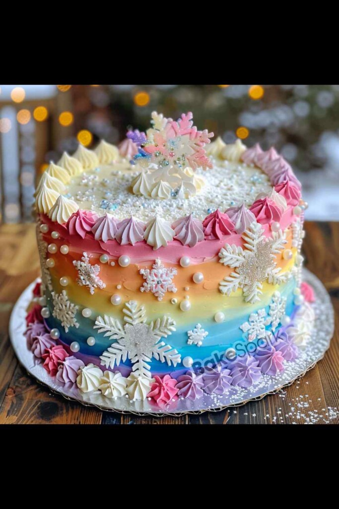 41 Snowflake Cake Design Ideas [GALLERY] - BakeSpark