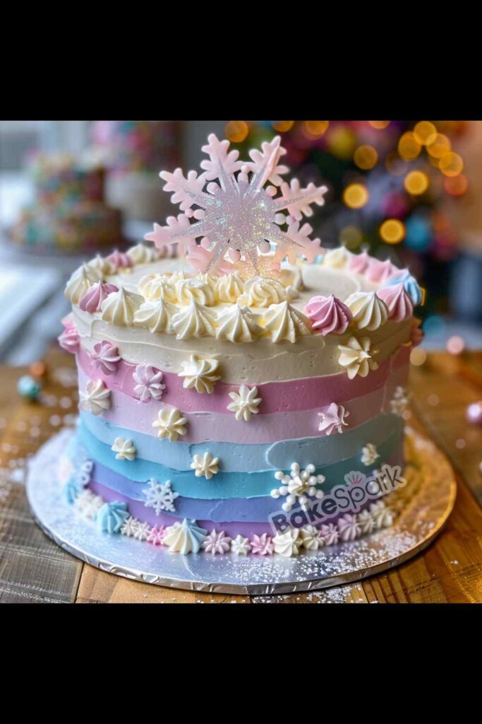 41 Snowflake Cake Design Ideas [GALLERY] - BakeSpark