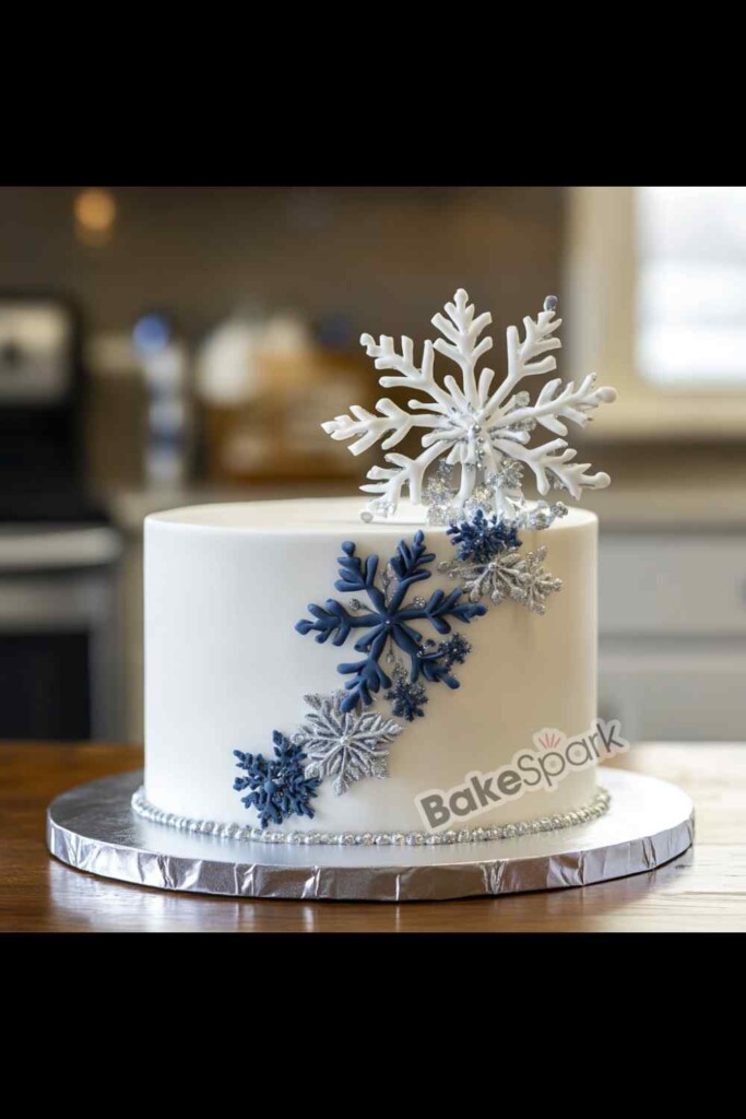 41 Snowflake Cake Design Ideas [GALLERY] - BakeSpark