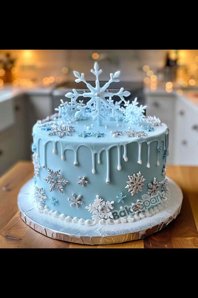 41 Snowflake Cake Design Ideas [GALLERY] - BakeSpark