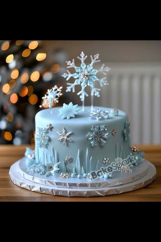 41 Snowflake Cake Design Ideas [GALLERY] - BakeSpark