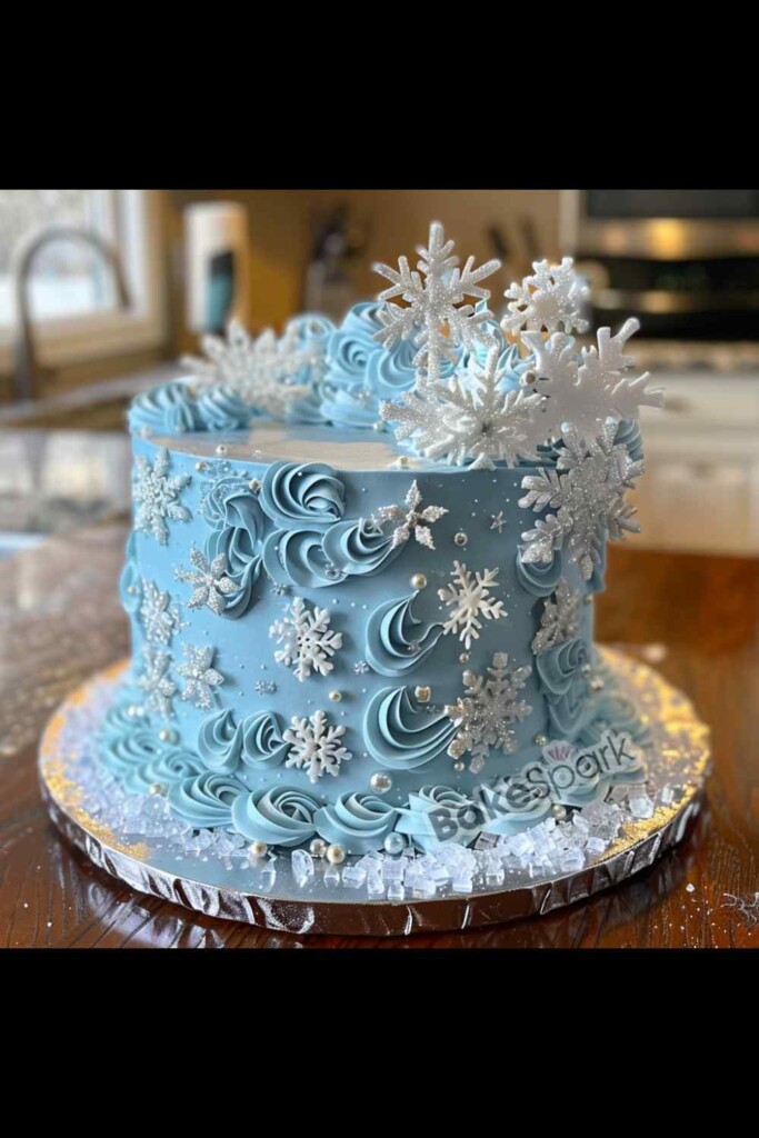 41 Snowflake Cake Design Ideas [GALLERY] - BakeSpark