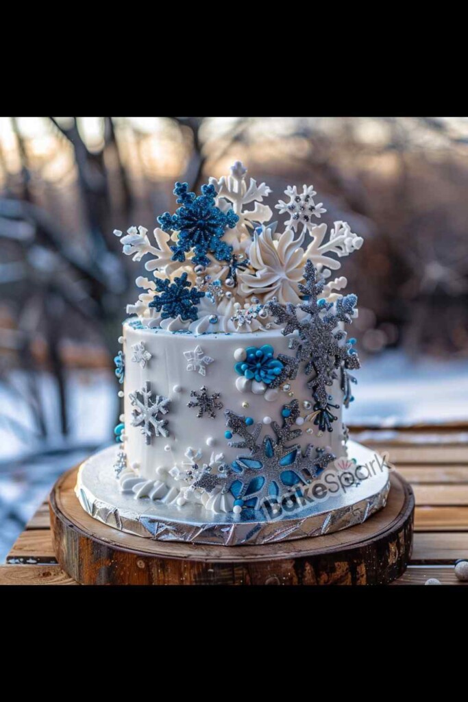 41 Snowflake Cake Design Ideas [GALLERY] - BakeSpark