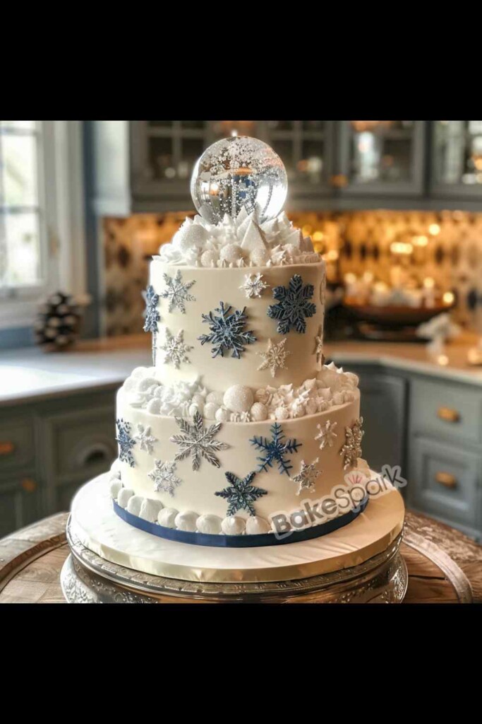41 Snowflake Cake Design Ideas [GALLERY] - BakeSpark