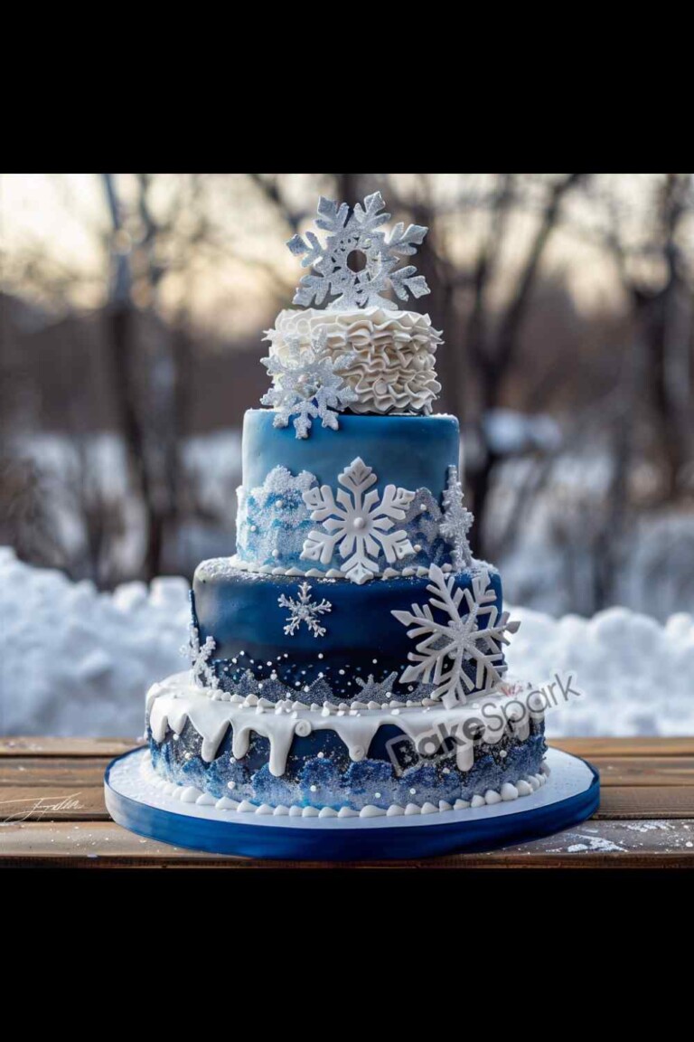 41 Snowflake Cake Design Ideas [GALLERY] - BakeSpark