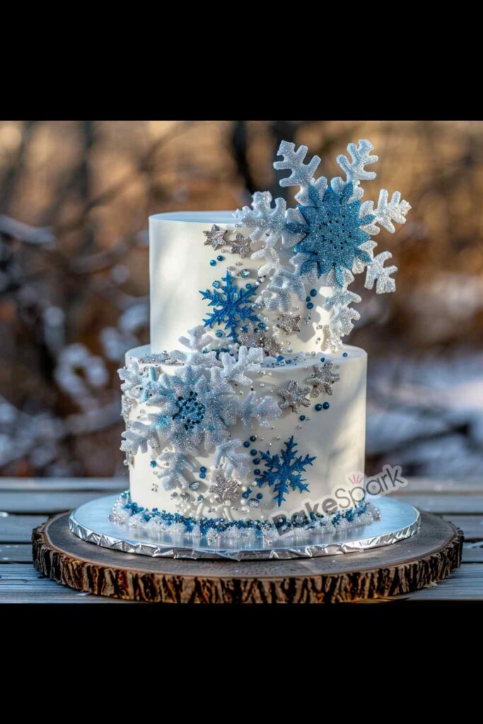 41 Snowflake Cake Design Ideas [GALLERY] - BakeSpark