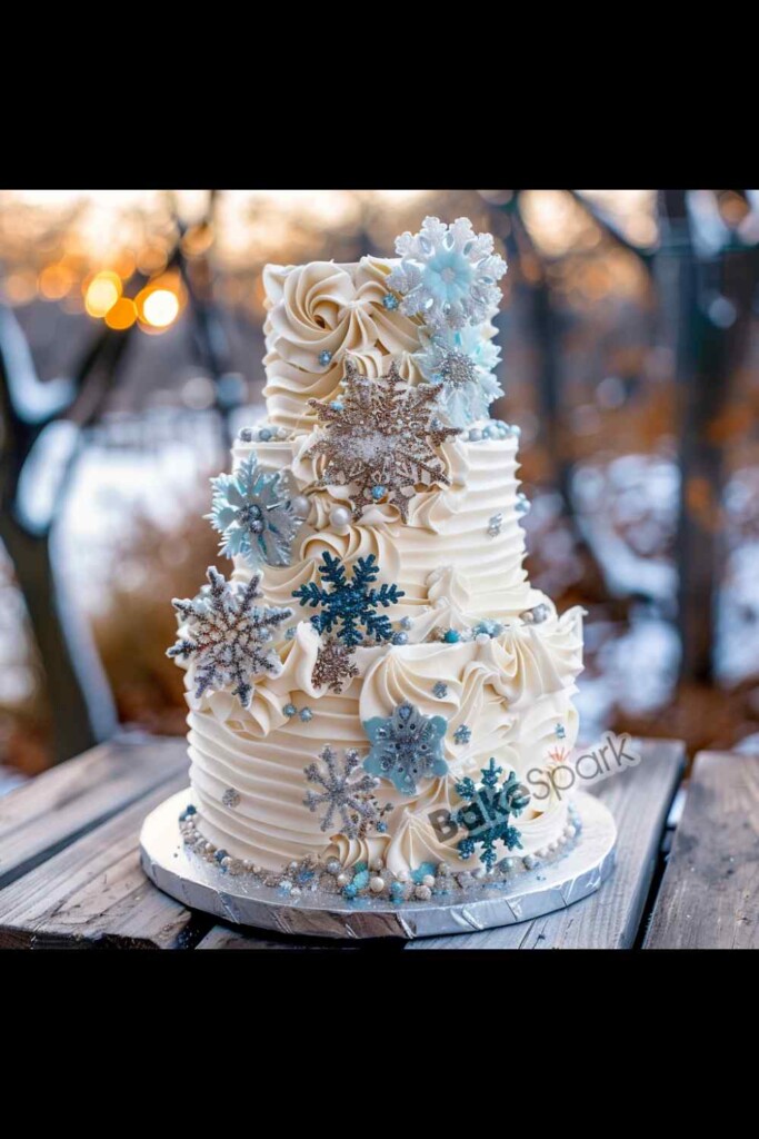 41 Snowflake Cake Design Ideas [GALLERY] - BakeSpark