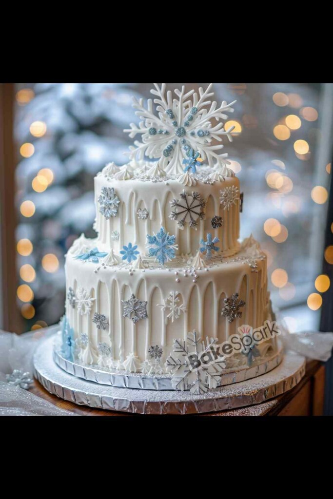 41 Snowflake Cake Design Ideas [GALLERY] - BakeSpark