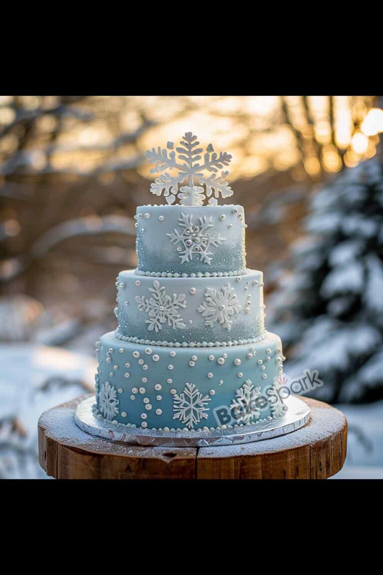 41 Snowflake Cake Design Ideas [GALLERY] - BakeSpark