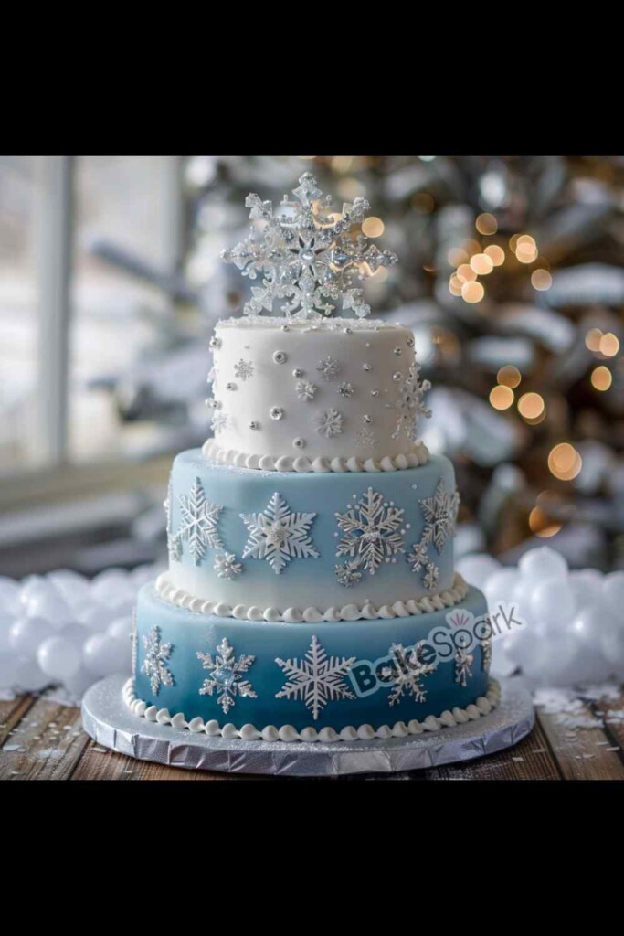 41 Snowflake Cake Design Ideas [GALLERY] - BakeSpark