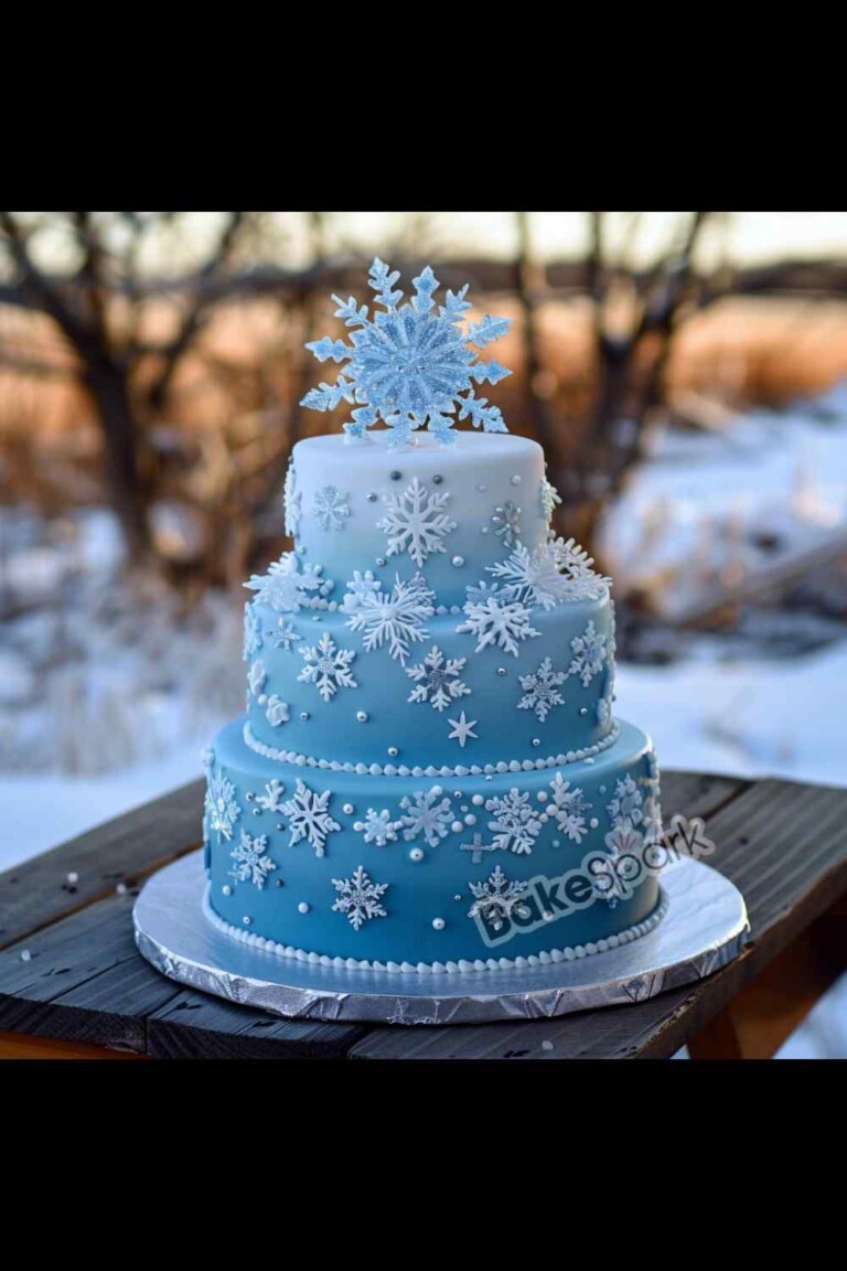 41 Snowflake Cake Design Ideas [GALLERY] - BakeSpark
