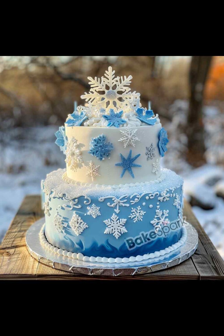 41 Snowflake Cake Design Ideas [GALLERY] - BakeSpark