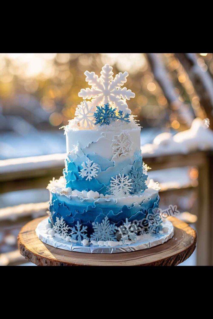 41 Snowflake Cake Design Ideas [GALLERY] - BakeSpark