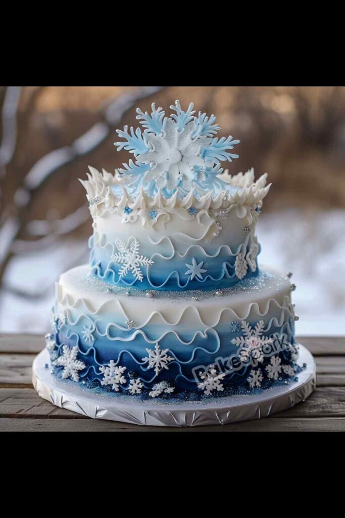 41 Snowflake Cake Design Ideas [GALLERY] - BakeSpark