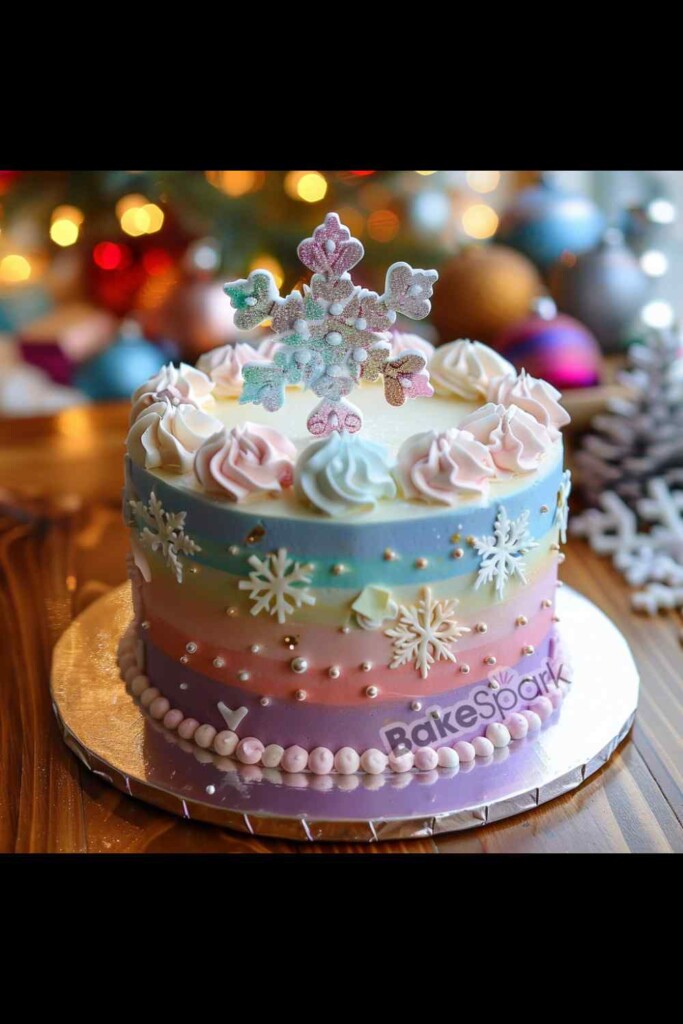 41 Snowflake Cake Design Ideas [GALLERY] - BakeSpark